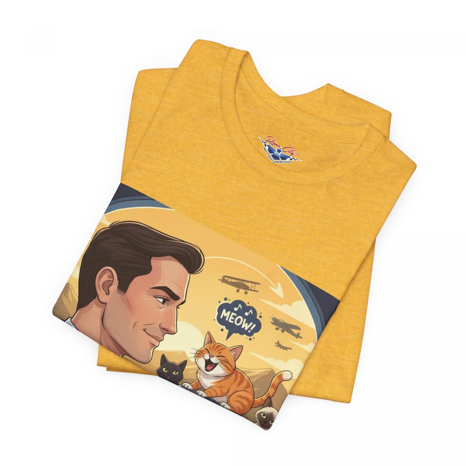 Flight Crew Meow – Funny Aviation Cat T-Shirt - Race City Flight Operations